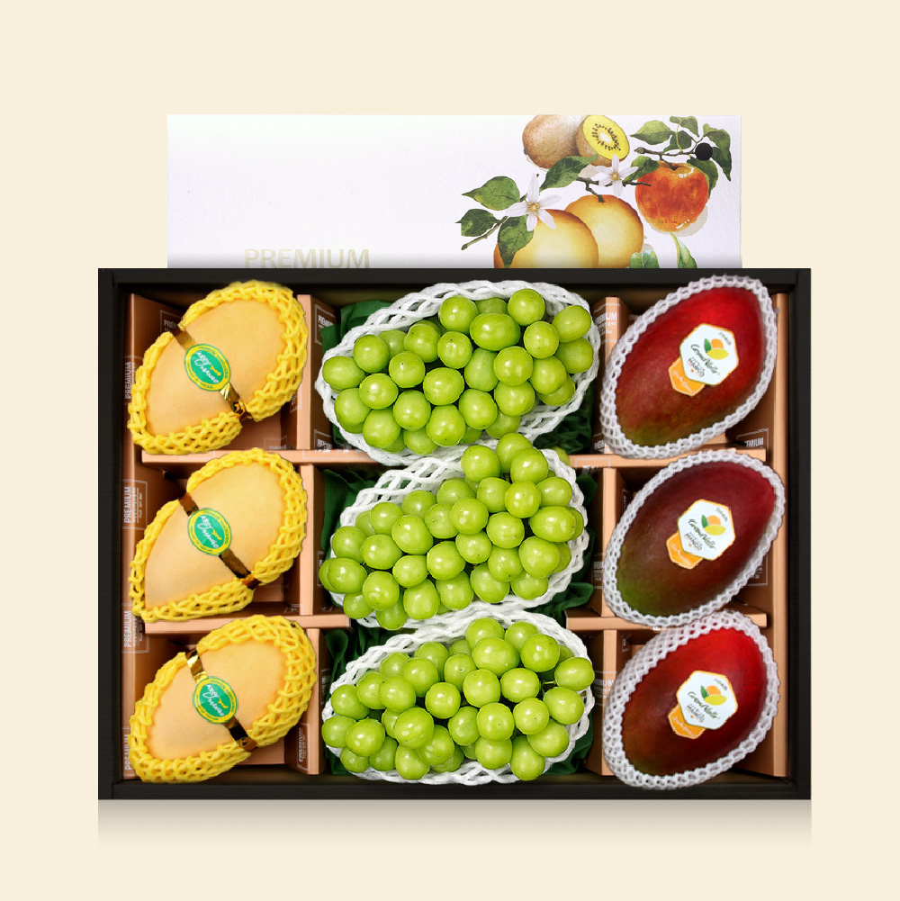 Premium Shine Muscat & Mixed Mango Mixed Fruit Set ~4.3kg [9 fruits] In ...